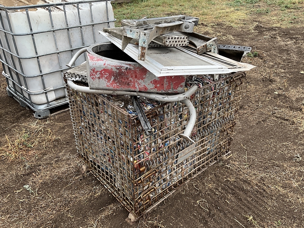 5 Bins of Aluminum Scrap, Bottles, Tanks,